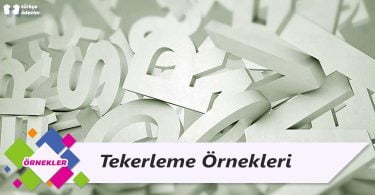 Tekerleme Örnekleri - Türkçe Ödevim
